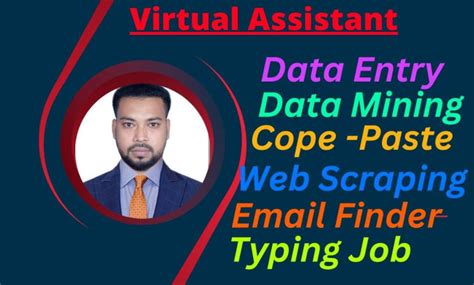 excel data entry virtual assistant typing mining web scraping email