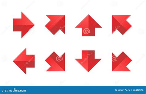 Red Direction Arrow Sign Vector Illustration Stock Illustration