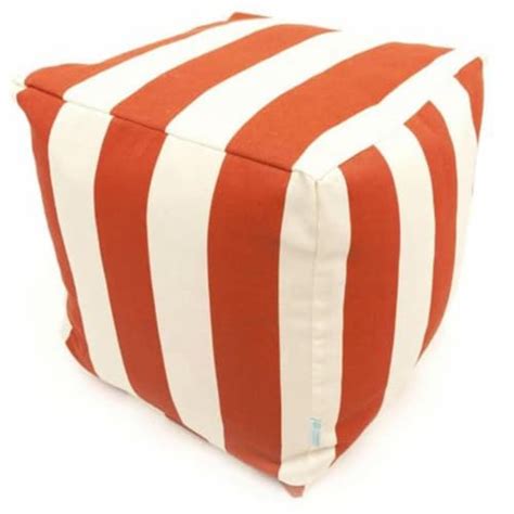 Majestic Home Burnt Orange Vertical Stripe Small Cube 1 Qfc