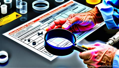 Quality Inspector Examining Plastic Part Stable Diffusion Online