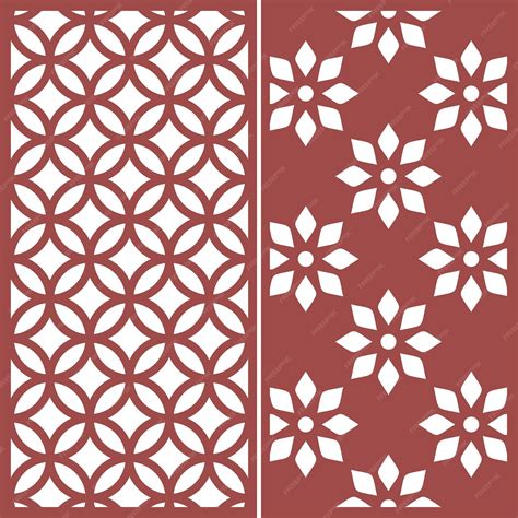 Cnc 라우터 및 레이저 절단을 위한 원활한 패턴 디자인 프리미엄 벡터