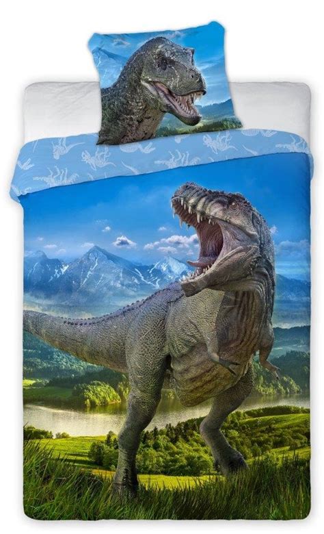 T Rex Dinosaur Sengetøj 140x200 Cm 100 Procent Bomuld Kr 199 På