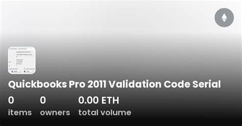 Quickbooks Pro 2011 Validation Code Serial Collection Opensea