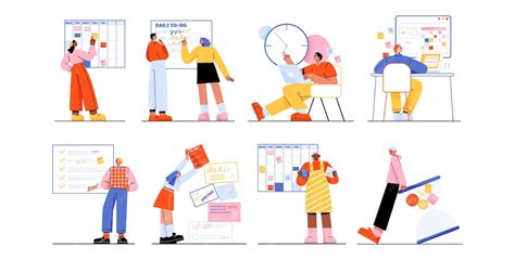 체크리스트를 사용한 시간 관리 사업 계획 무료 벡터