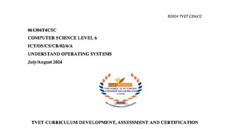 Tvet Cdacc 061306t4csc Computer Science Level 6 Operating Systems Exam