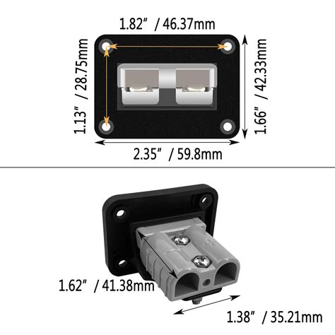 Anderson Plug 50 Amp 600v Plug Mount Bracket Panel For Anderson Sb50