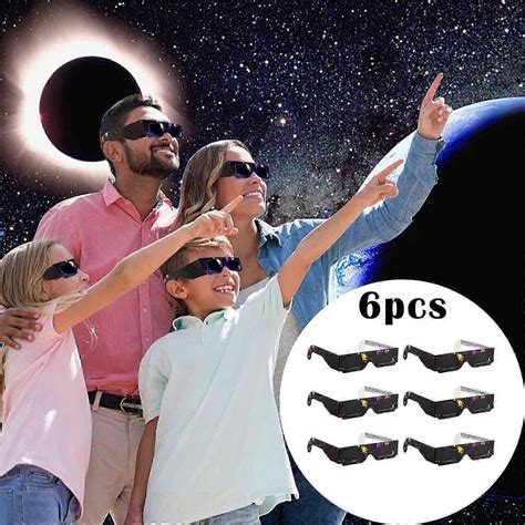 6x Total Solar Eclipse Glasses Portable Safe Shades Glasses Direct Sun