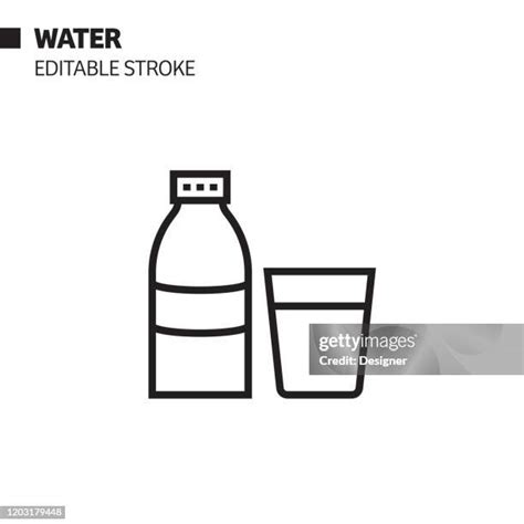 Water Line Icon Outline Vector Symbol Illustration Pixel Perfect
