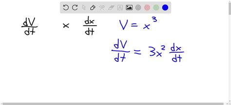 SOLVED The Volume V Of A Cube With Sides Of Length X In Is Changing With Respect To Time At A
