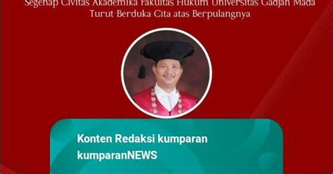 Eks Dekan Fakultas Hukum Ugm Prof Sigit Riyanto Berpulang