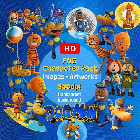 Dog Man Characters And Artworks Png Bundle Hd Digital Images