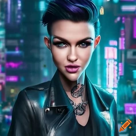 Portrait Of Ruby Rose In A Cyberpunk City On Craiyon