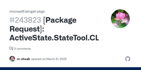 Package Request ActiveState StateTool CLI Issue Microsoft Winget Pkgs GitHub