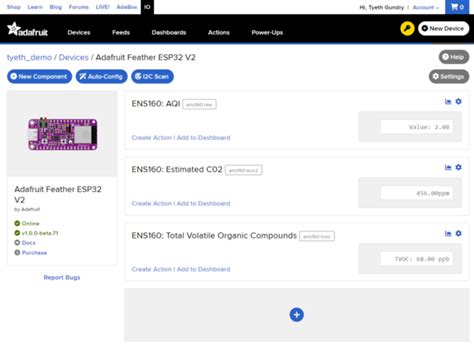 no code support for sciosense ens160 mox gas sensor on