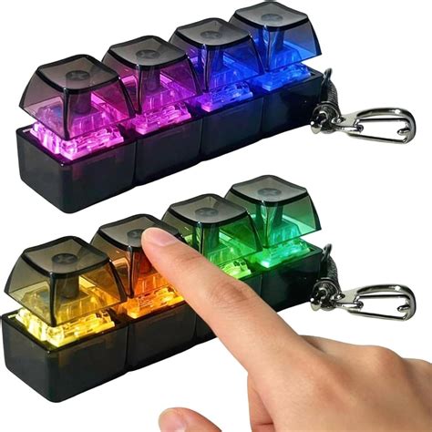 2 Stück Tastatur Fidget Toy 4 Tasten Leuchtende Tastatur Fidget