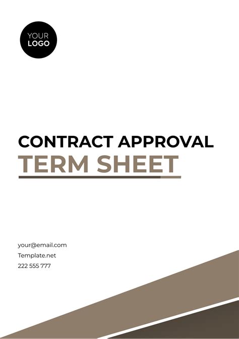 Free Contract Approval Term Sheet Template To Edit Online