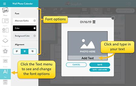 Add Text To A Calendar Date Snapfish Help
