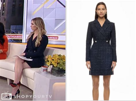 Outnumbered November 2024 Kaylee Mcghee Whites Navy Blue Tweed Blazer