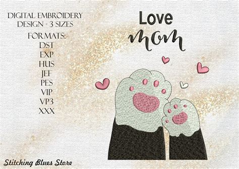 Love Mom Machine Embroidery Design Stitching Blues Love Mom Machine Embroidery Design Stitching Blues