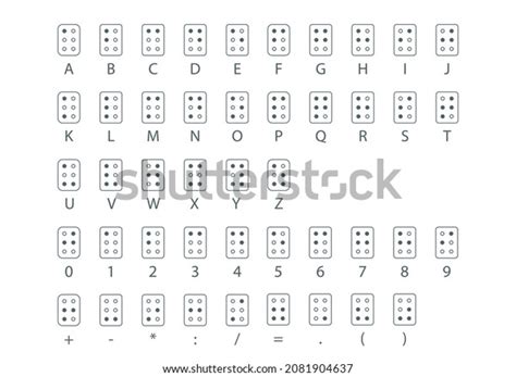 Braille Alphabet Letters Tactile Writing System Stock Vector Royalty