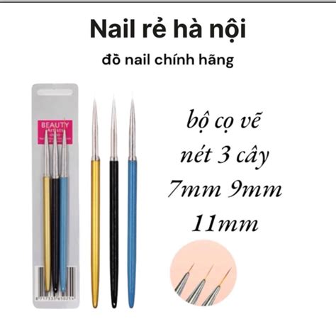 Bộ 3 Cây Cọ Nét Làm Nail Sét Cọ Nét 3 Cây Vẽ Nail Shopee Việt Nam