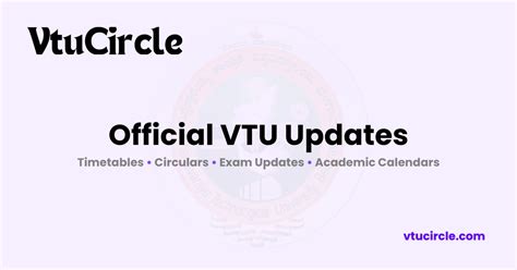 Vtu Exam Time Table 2026 Latest Updates