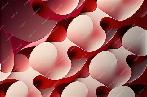 Premium Photo Cherry Red And Off White Wavy Abstract Wallpaper Generative Ai