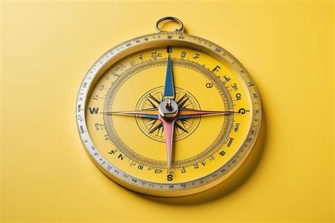 Premium Photo Pink Compass And Protractor On Bright Yellow Background