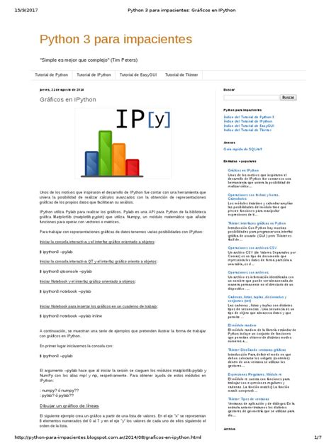 Python 3 Para Impacientes Gráficos En Ipython Pdf Pdf Python