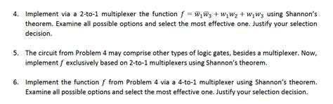 Solved 4 Implement Via A 2 To 1 Multiplexer The Function