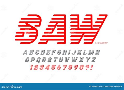 Dynamic Design Display Font Alphabet Letters Numbers Cartoon Vector CartoonDealer