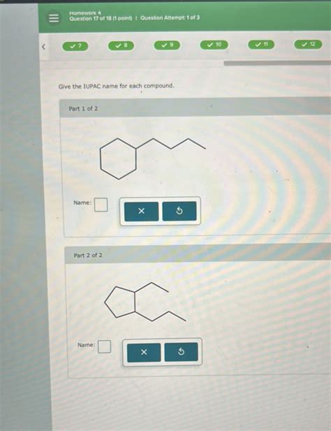 Give the IUPAC name for each compound Part 1 | StudyX