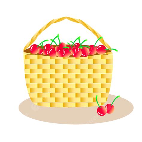 Cherry Design Vector Design Images Cherry Basket Cartoon Vector