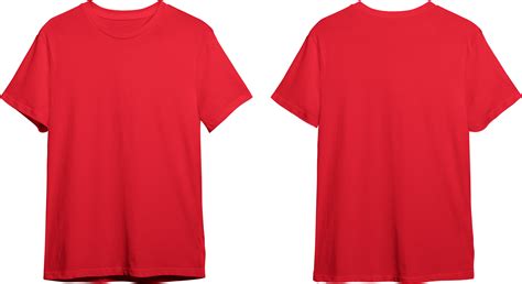Red Mens Classic T Shirt Front And Back 23370456 Png