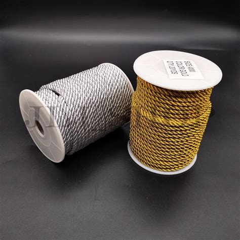 Jual Tali Kur Tambang 4mm Goldsilver Untuk Tali Craft Tali Souvernir