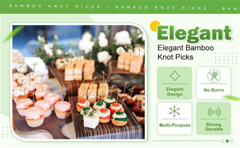 Nuogo 1000 Pcs Bamboo Cocktail Picks 413 Inch Bamboo Skewers Fruit Toothpicks For