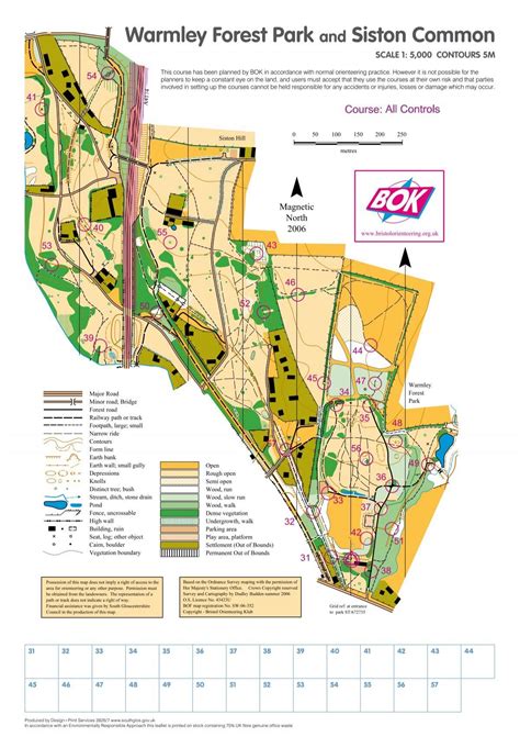 Warmley Forest Park And Siston Common Orienteering Trail Map