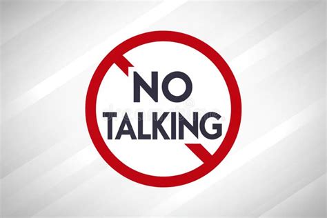 No Talking Sign Vector Illustration For Quiet Zones Stock Illustration