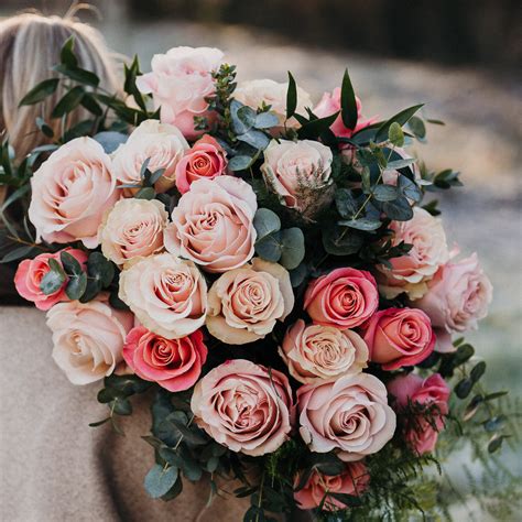 Pink Rose Flower Arrangements 6 Pink Roses Fresh Flower Bouquet