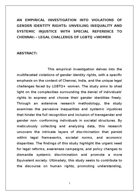 Abstract An Empirical Investigation Into Violations Of Gender Identify