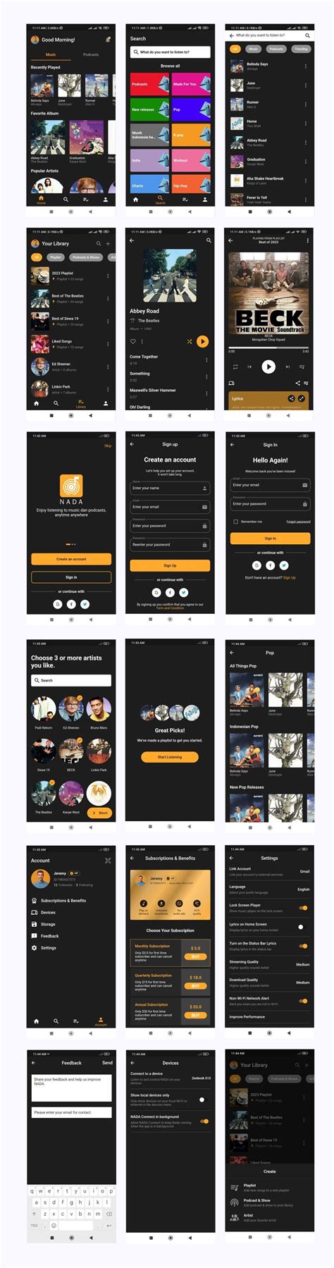 Nada Music And Podcast Flutter Ui Kit Codemarket