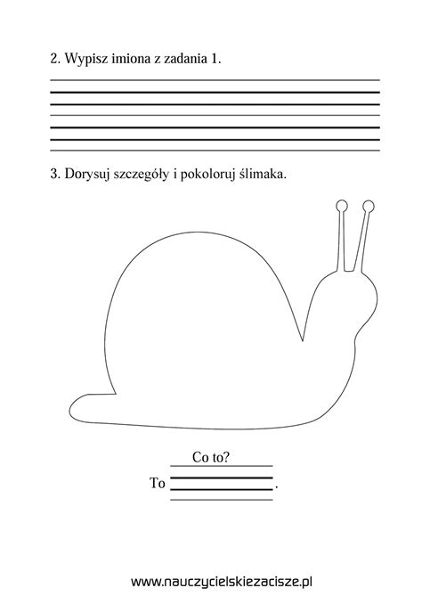 Nauczycielskie Zacisze Karty Pracy ś Jak ślimak Si Jak Siedem