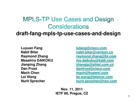 Ppt Mpls Tp Use Cases And Design Considerations Draft Fang Mpls Tp Use Cases And Design