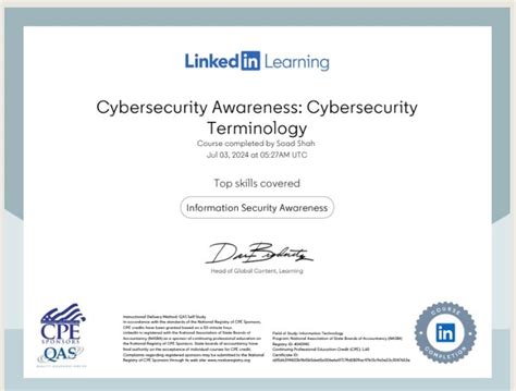 Saad Shah On Linkedin Cybersecurity Learningjourney Linkedinlearning Techskills