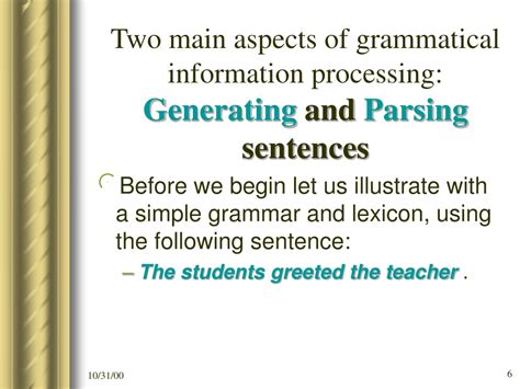 Ppt Formal Grammar In Cognitive Science Generating And Parsing