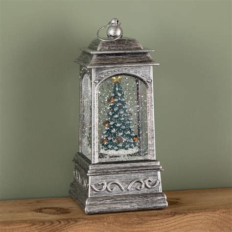 Samuel Alexander White Led Robins On Christmas Tree Silver Water Spinner 21cm Homebase