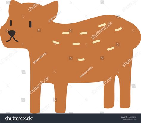 Cute Pudu Deer Cartoon Vector Illustration Stock Vector Royalty Free