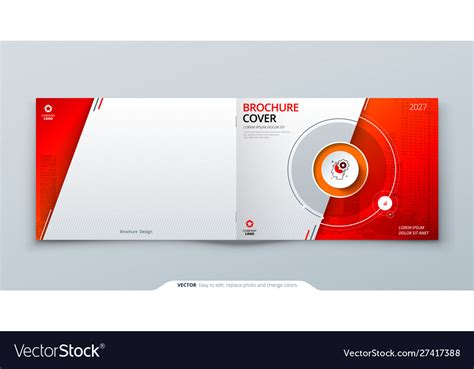 Horizontal Cover Template Red Royalty Free Vector Image