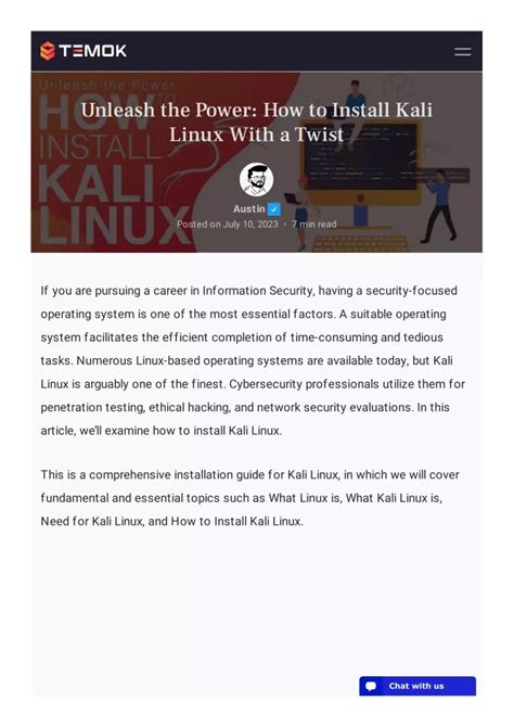 ppt unleash the power how to install kali linux with a twist