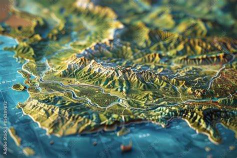 Ilustrace Comprehensive Geographic And Urban Layout Map Of Java Island